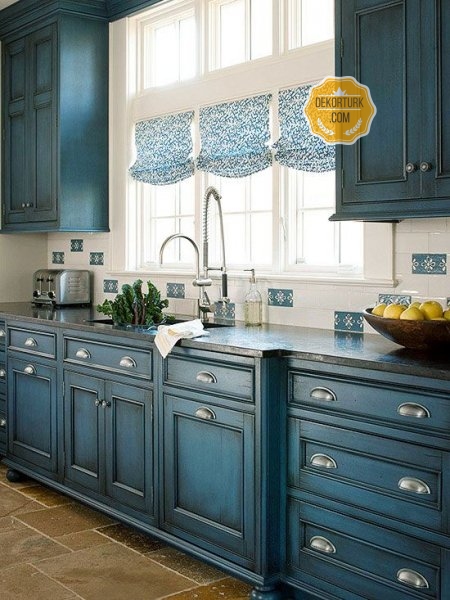 Yeni Sezon Mavi Mutfak Dolabı Modelleri » DekorTurk
